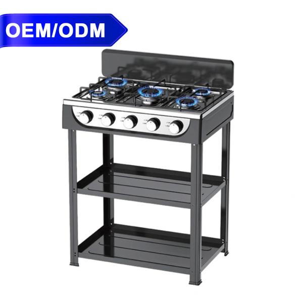 Quality High Power 5 Burner Gas Stove With Standing Portable Energy Efficiency for sale