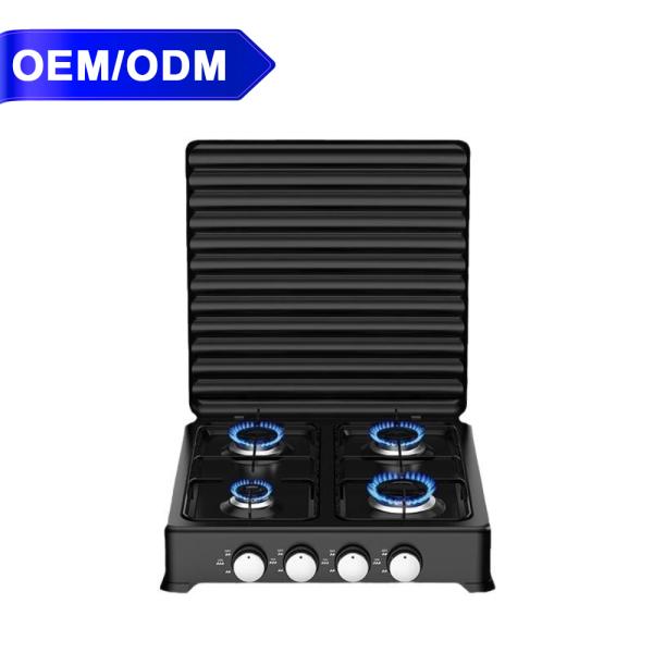 Quality Household 4 Burner Gas Cooktop Manufacturer With Lid Oil Resistant Coating Energy Efficient for sale