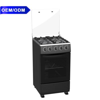 China 68L Four Burner Freestanding Gas Oven With 50 Wide Stainless Steel Plate With Glass Cover for sale