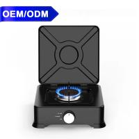 Quality Portable Single Burner Gas Cooktop Plastic Coating Iron With Cover Rustproof for sale
