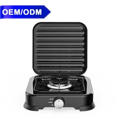 China Customized Portable Single Oven Gas Cooker Camping Hot Plate Stainless Steel Gas Stove for sale