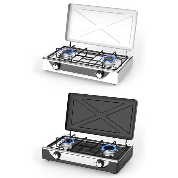 Quality Commercial Double Burner Gas Stove Offering Quick Heat Up and Stable Flame for Cooking in Busy Food Service Environments for sale