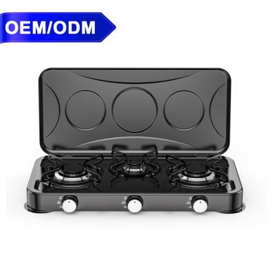 China Portable Three Burner Gas Stove Offering Versatile Cooking Solutions with Adjustable Flame and Robust Construction for sale