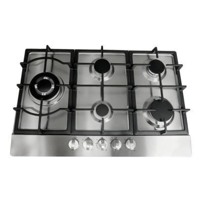 China 5 Burner Gas Cooktop Offering Gas Usage and Strong Construction Ideal for Food Service Industry and Hospitality Businesses for sale