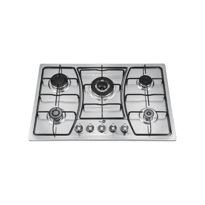 China 5 Burner Gas Cooktop with Durable Stainless Steel Surface and Precise Flame Control for Commercial Kitchen Applications for sale