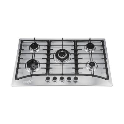 China 5 Burner Gas Cooktop Providing Stable Flame Control and Robust Build Perfect for Intensive in Commercial Food Preparation for sale