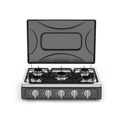 China Commercial Grade Five Burner Gas Stove Offering High Heat Output and Performance Designed for Busy Restaurant Kitchens for sale