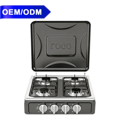 China Four Burner Gas Stove Featuring Energy Saving Fast Heating and Easy Maintenance Tempered Glass Surface Ideal for Commercial for sale