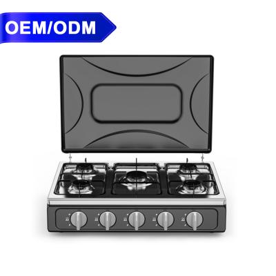 China Commercial Grade Five Burner Gas Stove with Removable Drip Trays and Flame Supervision Device Ensuring Safety and Convenience for sale