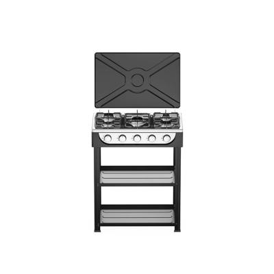 China Durable Five Burner Gas Stove with Stainless Steel Surface and Easy Ignition Suitable for Commercial Kitchens and Restaurants for sale