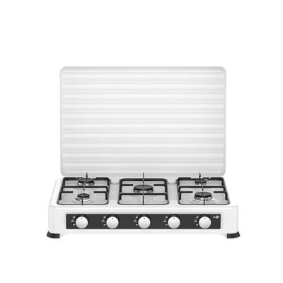 China Professional Five Burner Gas Stove with Large Cooking Area and Adjustable Flame Settings Perfect for Culinary Applications for sale