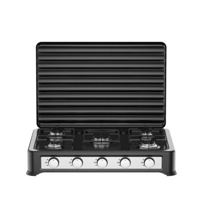China Commercial Grade Five Burner Gas Stove Offering Robust Construction and Uniform Heat Distribution for Cooking Operations for sale