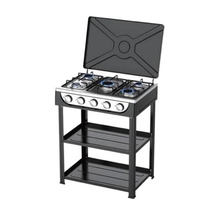 China High Capacity Five Burner Gas Stove with Easy Ignition System and Removable Burner Caps for Simplified Maintenance for sale