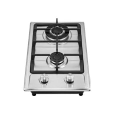 China 2 Burner Gas Cooktop Stainless Steel Construction with Heat Resistant Knobs Ideal for Continuous in Professional Kitchen for sale