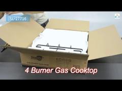 stylish 4 burner gas cooktop corrosion resistant 60cm built in gas stove easy to clean
