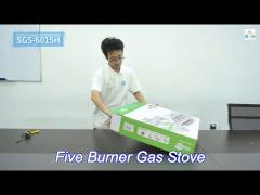 electric ignition five burner gas stove stainless steel gas stove for hotels households
