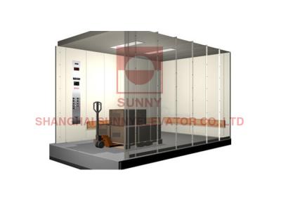 China 1350KG Standard Design Painted Steel Hairline Goods Lift Cargo Elevator With ARD for sale