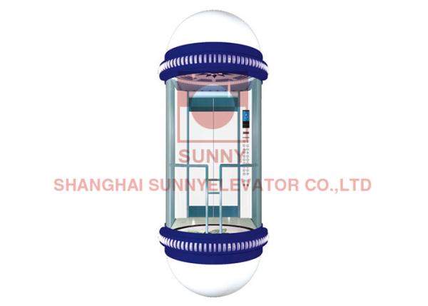 Sound Insulation Panoramic Elevator Machine Room Less Traction Elevator