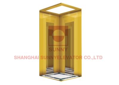 China Elevator Parts Villa Elevator Interior Design PVC Floor With Stainless Steel / Tube Light for sale