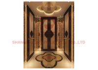 China Golden Mirror Etching Traction Passenger Elevator With Manarch Control for sale