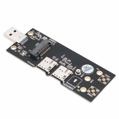 China NGFF(M.2)  To USB 3.0 Adapter With Dual  NANO SIM Card Slot For 3G/4G/5G Module for sale