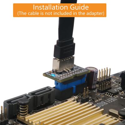 Cina Tipo-e verticale di chiave-Un di USB 3,1 ad USB 3,0 20 Pin Extension Adapter in vendita