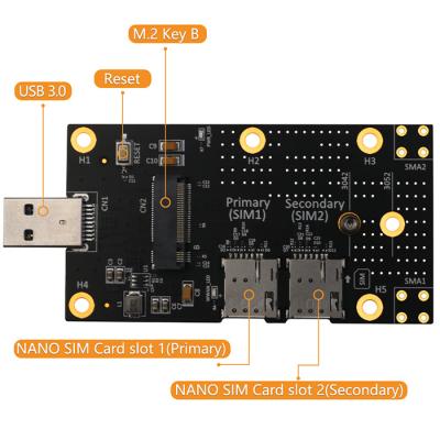 Cina NGFF (M.2) all'adattatore di USB 3,0 con il modulo NANO doppio di SIM Card Slot For 3G/4G/5G in vendita