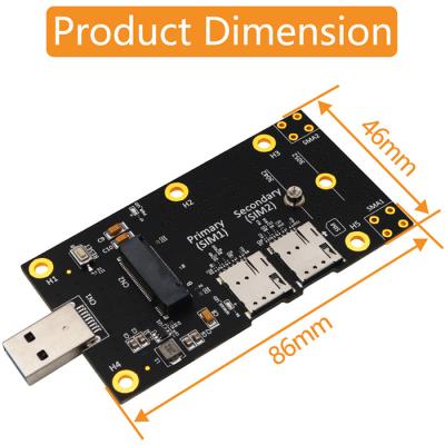 Cina NGFF (M.2) all'adattatore di USB 3,0 con il modulo NANO doppio di SIM Card Slot For 3G/4G/5G in vendita