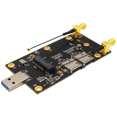 China NGFF(M.2)  To USB 3.0 Adapter With Dual  NANO SIM Card Slot For 3G/4G/5G Module for sale