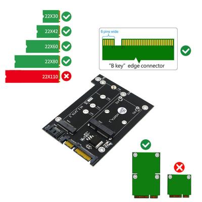 Cina 2 in 1 MSATA/SSD di M.2 NGFF da raddoppiarsi convertitore SATA3 con il sostegno a 3,5 pollici di HDD in vendita