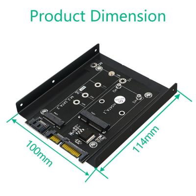 Cina 2 in 1 MSATA/SSD di M.2 NGFF da raddoppiarsi convertitore SATA3 con il sostegno a 3,5 pollici di HDD in vendita