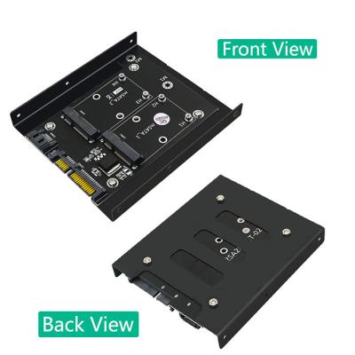 Cina SSD di MSATA doppio da raddoppiarsi carta dell'adattatore del convertitore SATA3 con il sostegno a 3,5 pollici di HDD in vendita