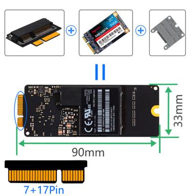 Cina 7+17 SSD di Pin MSATA alla carta dell'adattatore di SATA per il Macbook Pro Retina 2012 ed Imac in vendita