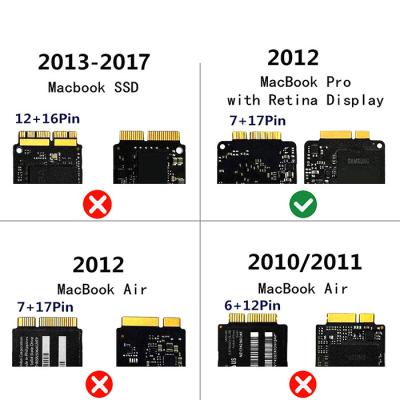 Cina 7+17 SSD di Pin MSATA alla carta dell'adattatore di SATA per il Macbook Pro Retina 2012 ed Imac in vendita