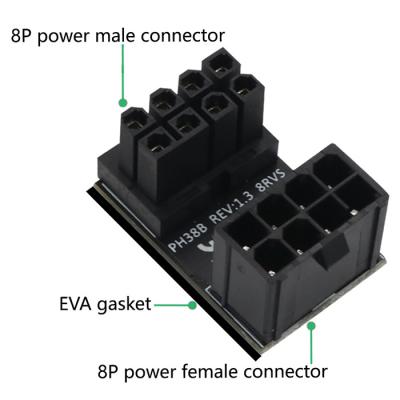 Cina Maschio di ATX 8 Pin Female To 8pin un adattatore ad angolo da 180 gradi per la carta grafica dei desktop in vendita