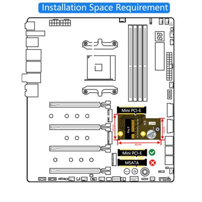 China Chave E de M.2 NGFF ao mini adaptador meio de PCI-E para WiFi6 AX200, cartão e modelo de Y510P à venda