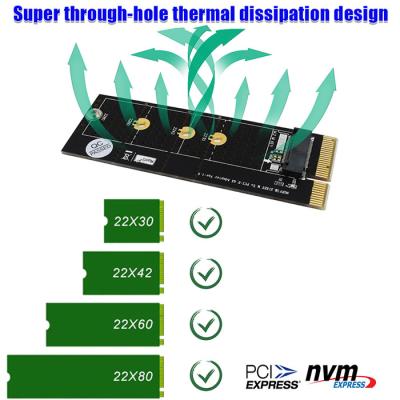 China Adaptador do SSD a do PCI E 4X de NGFF (M.2) Nvme M Key com dissipador de calor (a instalação vertical) à venda