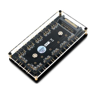 China 12 Teiler-Nabe der Weisen-5V RGB LED mit PMMA-Fall und magnetische Distanzhülse für Prüfer ASUS/MSI 5V 3pin LED zu verkaufen