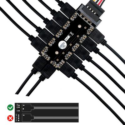 China 12 hub del separatore di modo 5V RGB LED con il caso di PMMA ed il contrappeso magnetico per il regolatore di ASUS/MSI 5V 3pin LED for sale