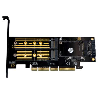 Chine 3 dans 1 disque transistorisé de Msata et de M.2 NGFF NVME SATA à l'adaptateur 4X et SATA3 de PCI-E à vendre