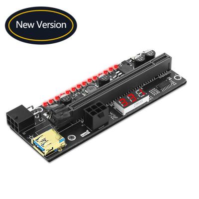 China Montante 1x de PCIE ao cartão de extensão 16x gráfico com exposição do medidor de 3.3V Digitas e o diodo emissor de luz 3528 instantâneo colorido à venda