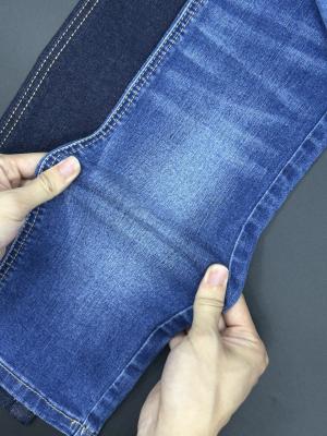 China 9.7oz Cotton Blend Denim Fabric Dark Blue Lightweight Denim Fabric With Smooth Finish for sale