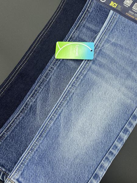 Quality 12.5 Dark Blue+Blue Cotton-Lyocell Stretch Denim for Premium Jeans & Casual Apparel for sale