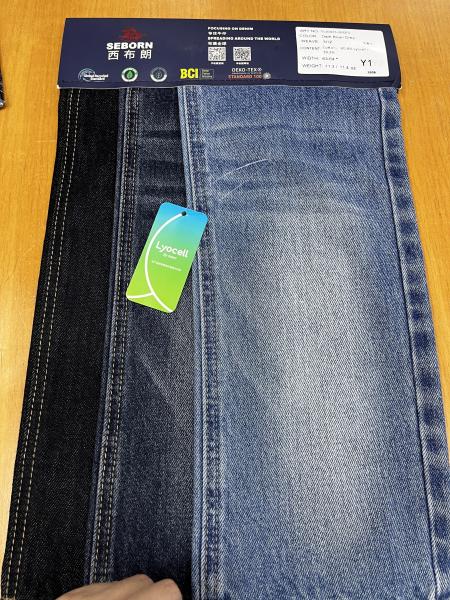 Quality Eco-friendly Dark Blue and Grey Tencel Lyocell Denim Fabric For Fashion Jeans for sale