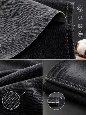 China 12.3oz Mercerized Black Heavy Denim Fabric with 7S×7S Yarn Count for Premium Apparel for sale