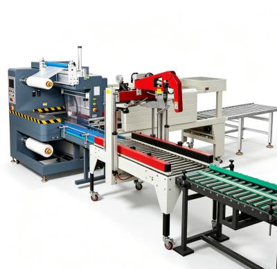 China All In One Carton Folding Machine PE Film Shrink Wrapping Machine For E Commerce Warehouse for sale