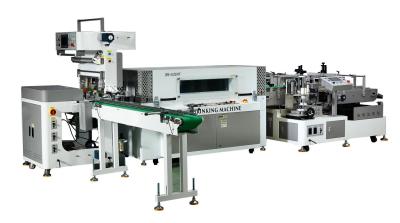 China Three In One Automatic Packaging Line Double Side Labeler Sleeve Wrapping Machine For Adhesive Tape for sale