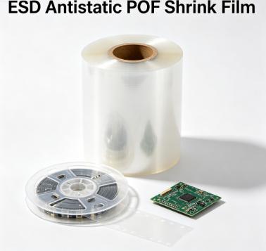 China ESD Antistatic Shrinkable Plastic Film Electronic Protection Transparent Shrink Wrap for sale