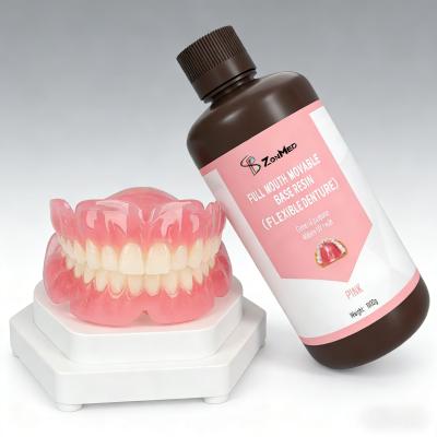 China Resin removable denture base material combining high hardness for enhanced mechanical strength and prosthetic durability for sale