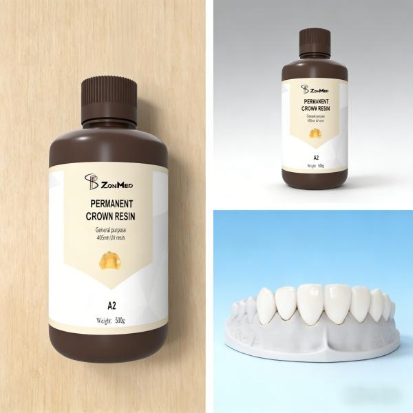 Quality Breaking Elongation Rate 5.5-7.3 Percent Permanent Crown Resin High Hardness No Flexibility Providing Durable and Dental Crowns for sale